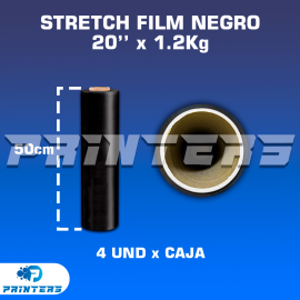 Rollo de Stretch Film Negro de 20'' - Caja x4 unid - IMPRESORAS DE CARNETS